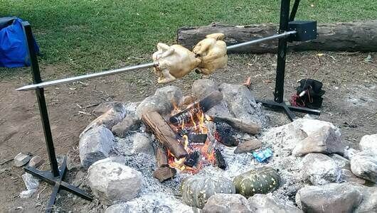 Portable camping Spit | Large spit for cooking lambs or pigs while camping