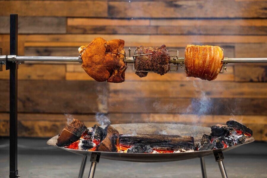 Portable camping Spit | Large spit for cooking lambs or pigs while camping