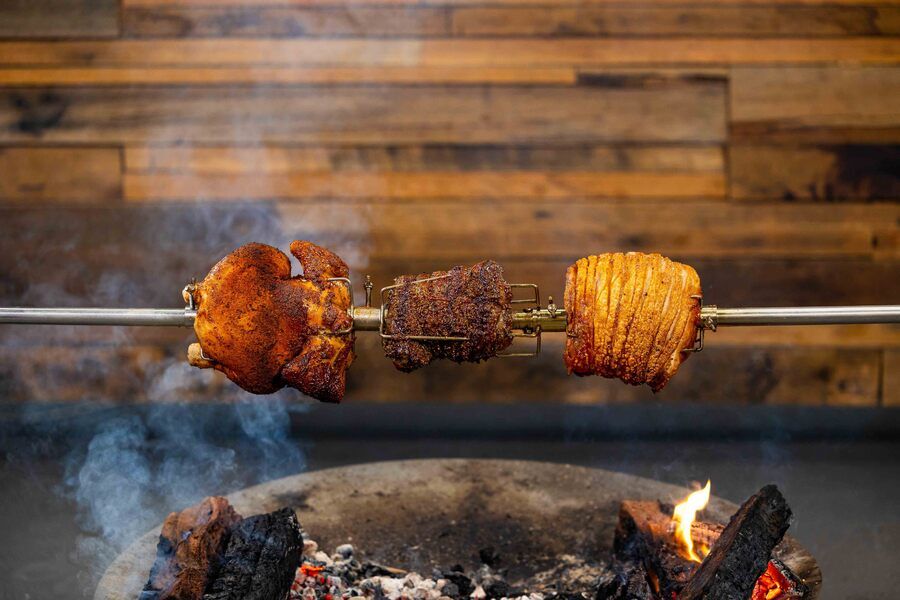 Portable camping Spit | Large spit for cooking lambs or pigs while camping