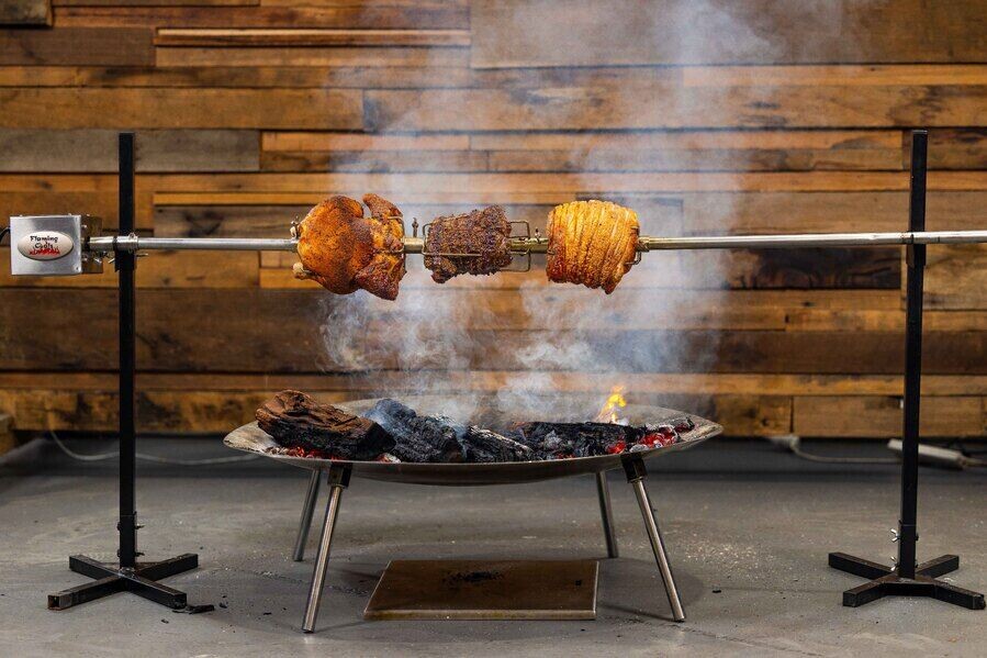 Portable camping Spit | Large spit for cooking lambs or pigs while camping